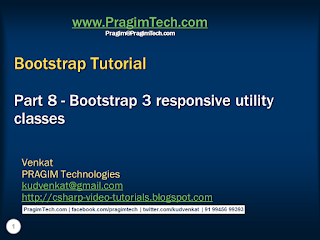 Sql server, .net and c# video tutorial: Bootstrap 3 responsive utility classes