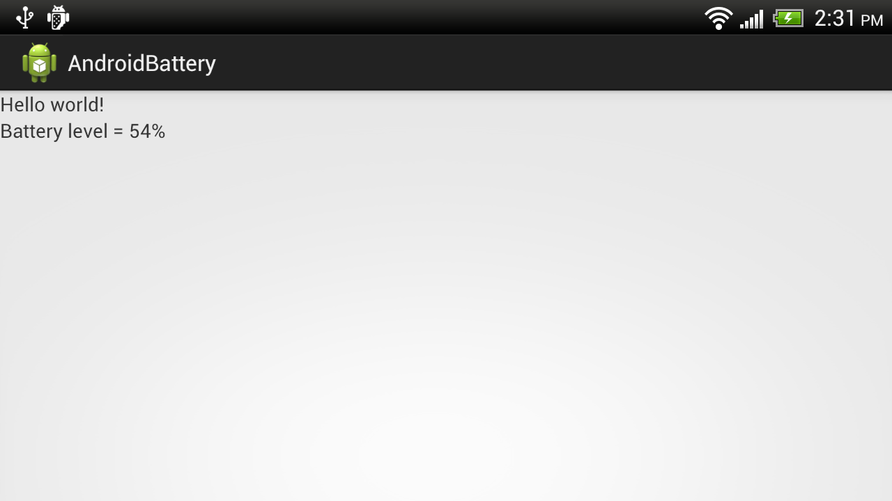 Android Coding: Monitor battery level