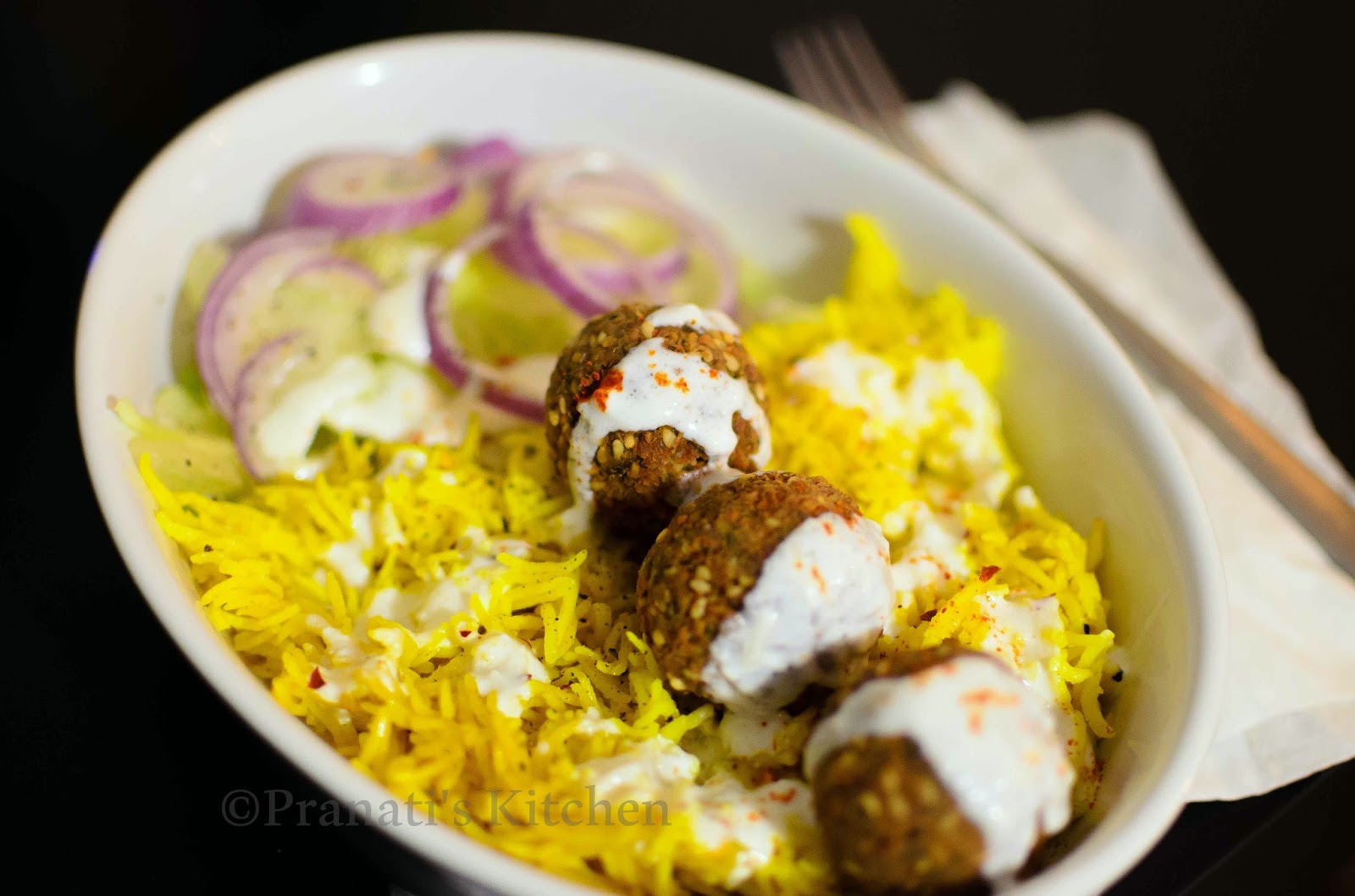 Delicious Recipes 4m Pranati's Kitchen: NYC style Falafel over rice