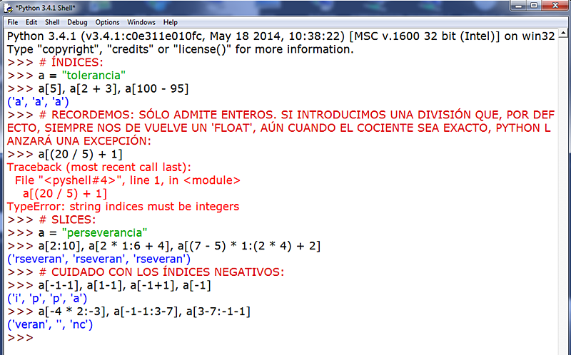 APRENDER A PROGRAMAR CON PYTHON: STRINGS
