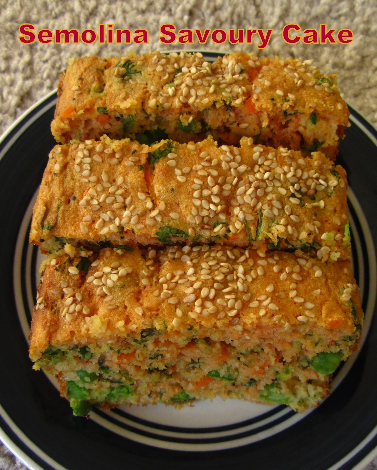 Welcome Foodie !!: Semolina Savoury Cake