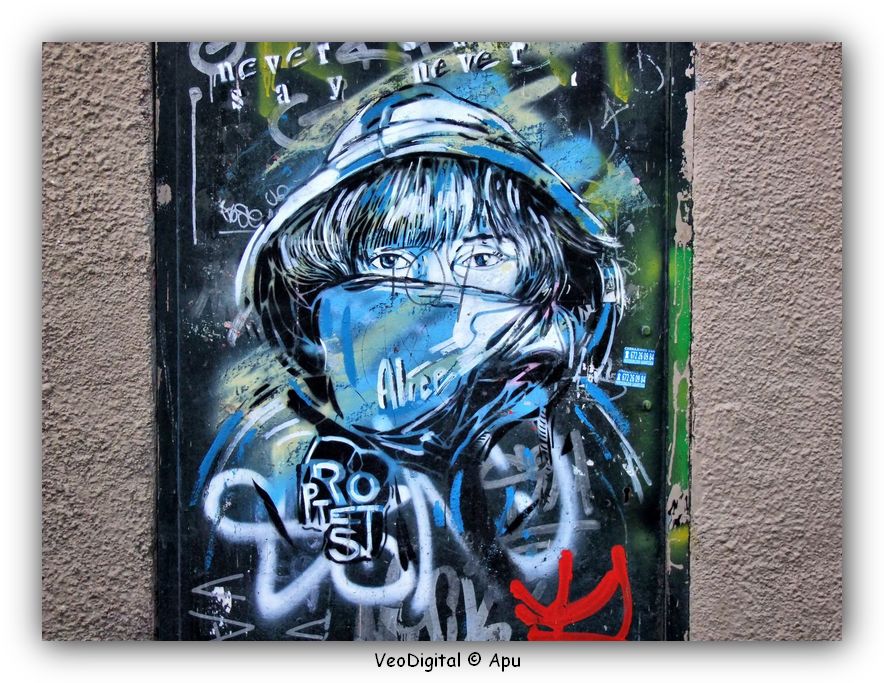 Pintando Fotos by APU: Street Art 14 -Barcelona- Alice Pasquini