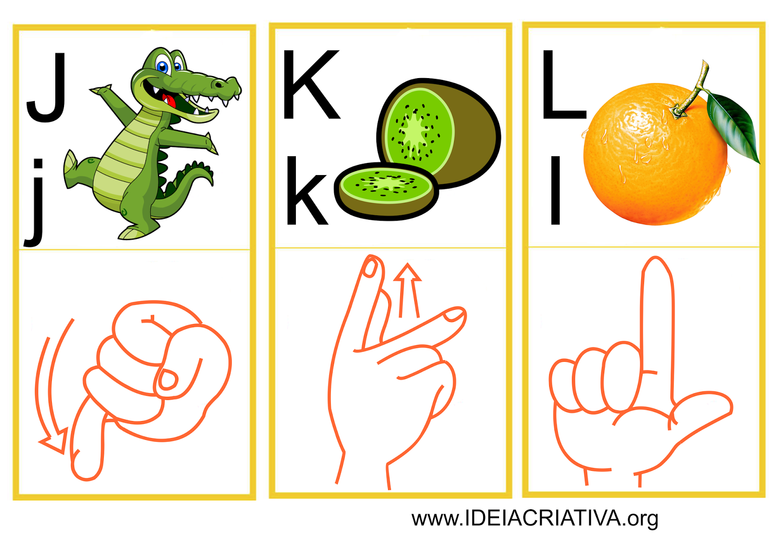 Flash Cards Letras do Alfabeto Libras | Ideia Criativa - Gi Carvalho ...