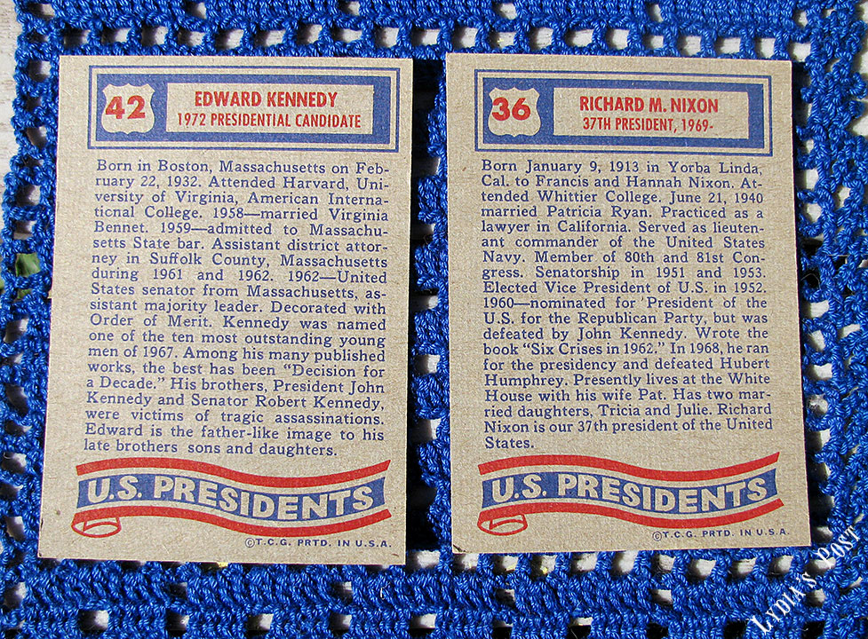 U.S. Presidents Trading Cards | Lydia's Post