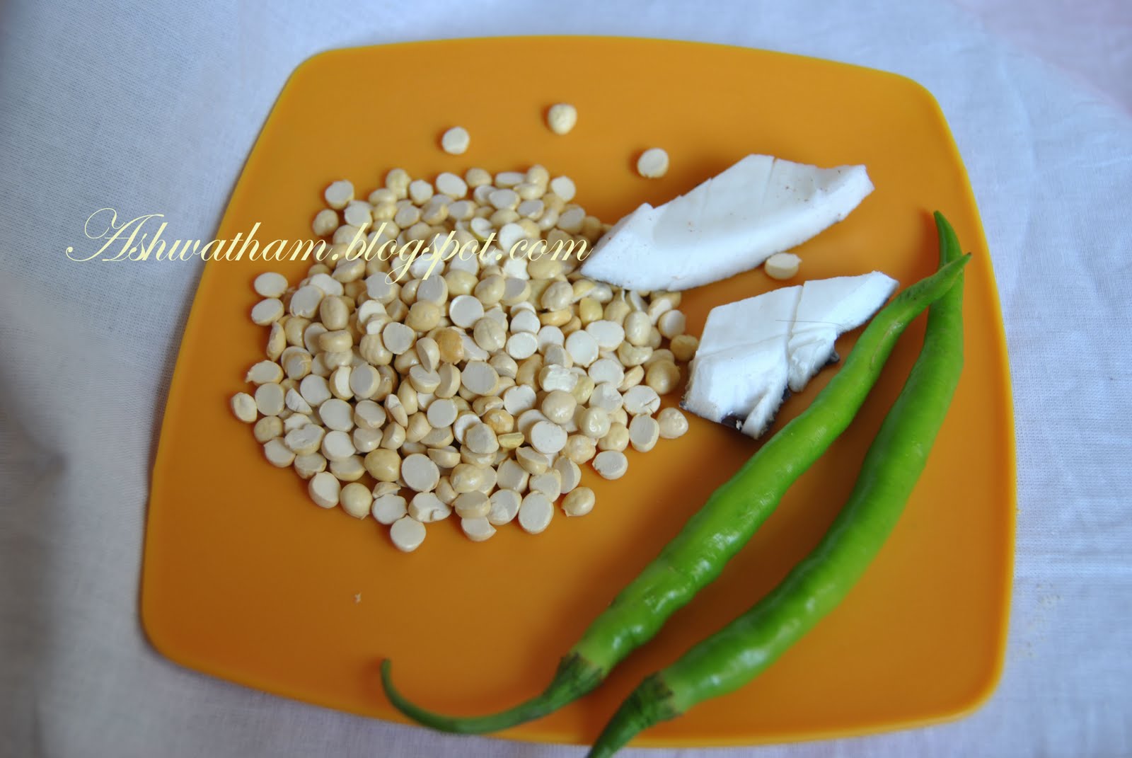 Ashwatham: Roasted Chickpea chutney with Coconut