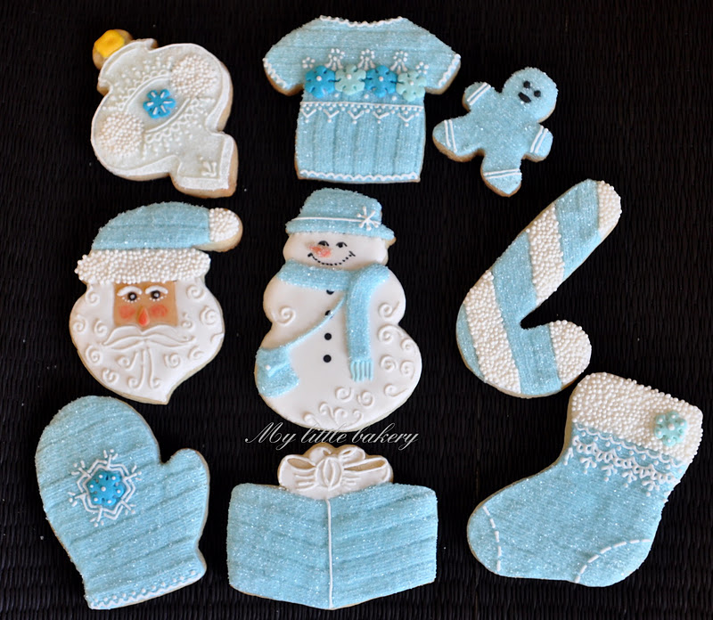 My little bakery 🌹: Blue Christmas cookie set