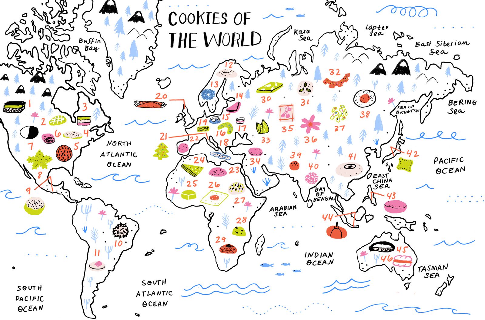 Dying for Chocolate: Cookies of the World: Great Map from Food52