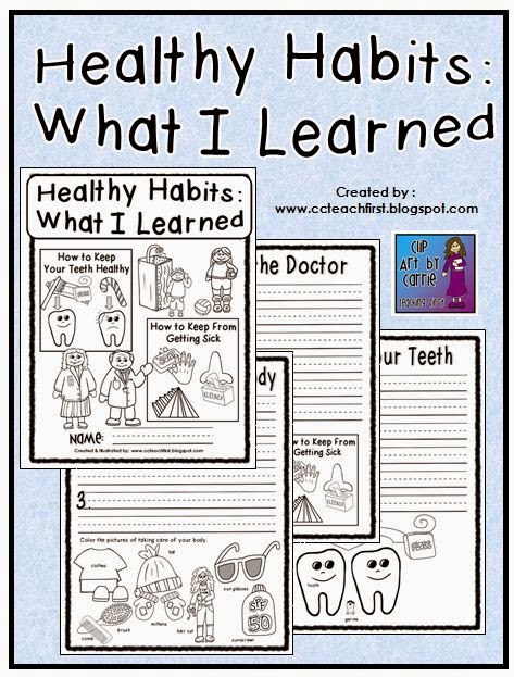 Clip Art by Carrie Teaching First: Healthy Habits What I Learned booklet