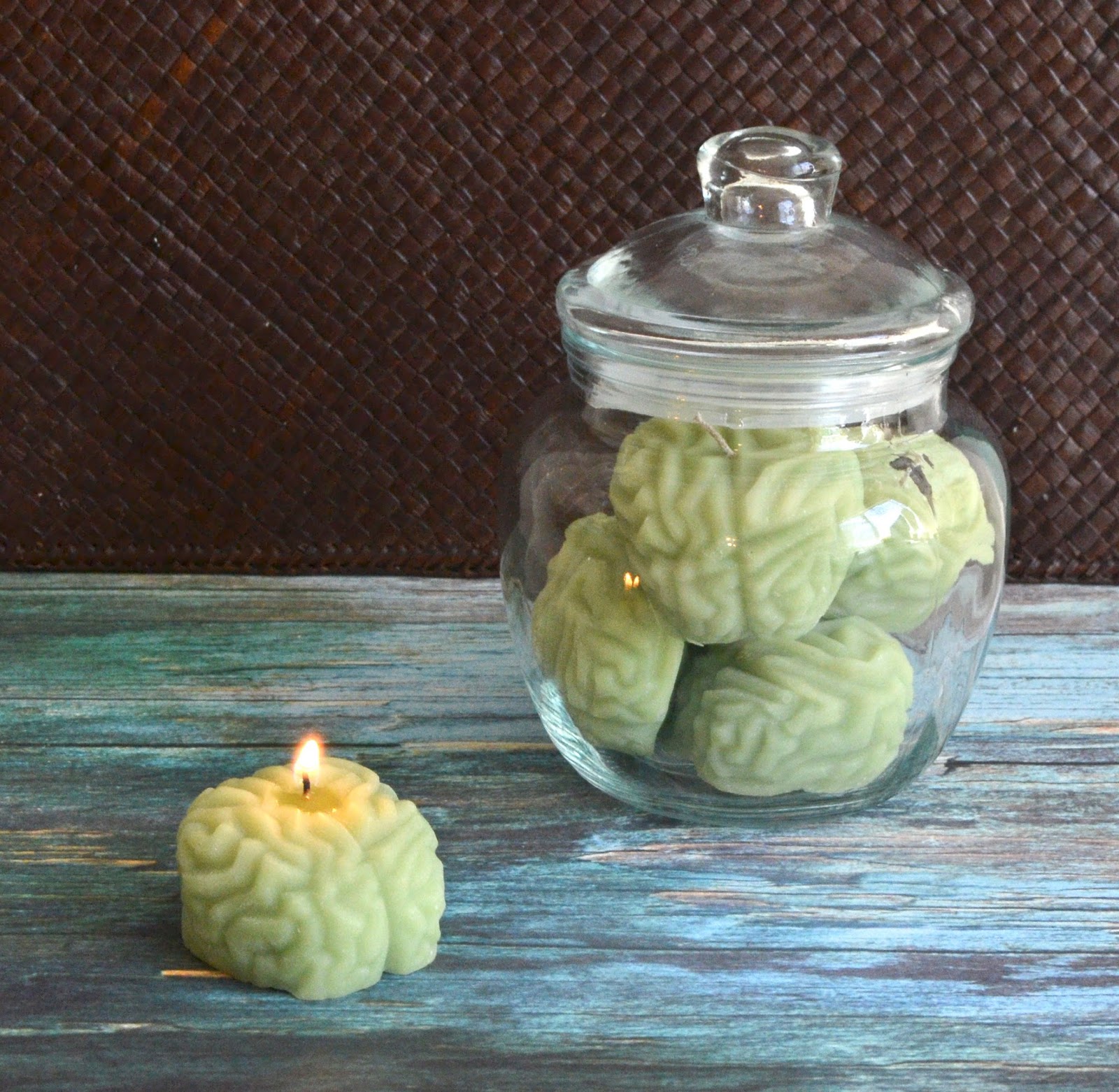 Glowlite Candles: 31 Days of Halloween Candles, Zombie Brains in a Jar