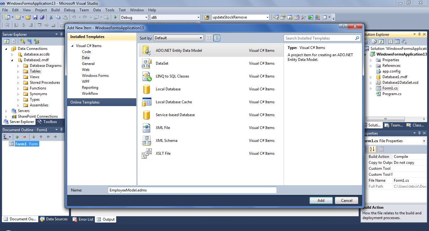 Introduction in Entity Framework with C# - C# Tutorials