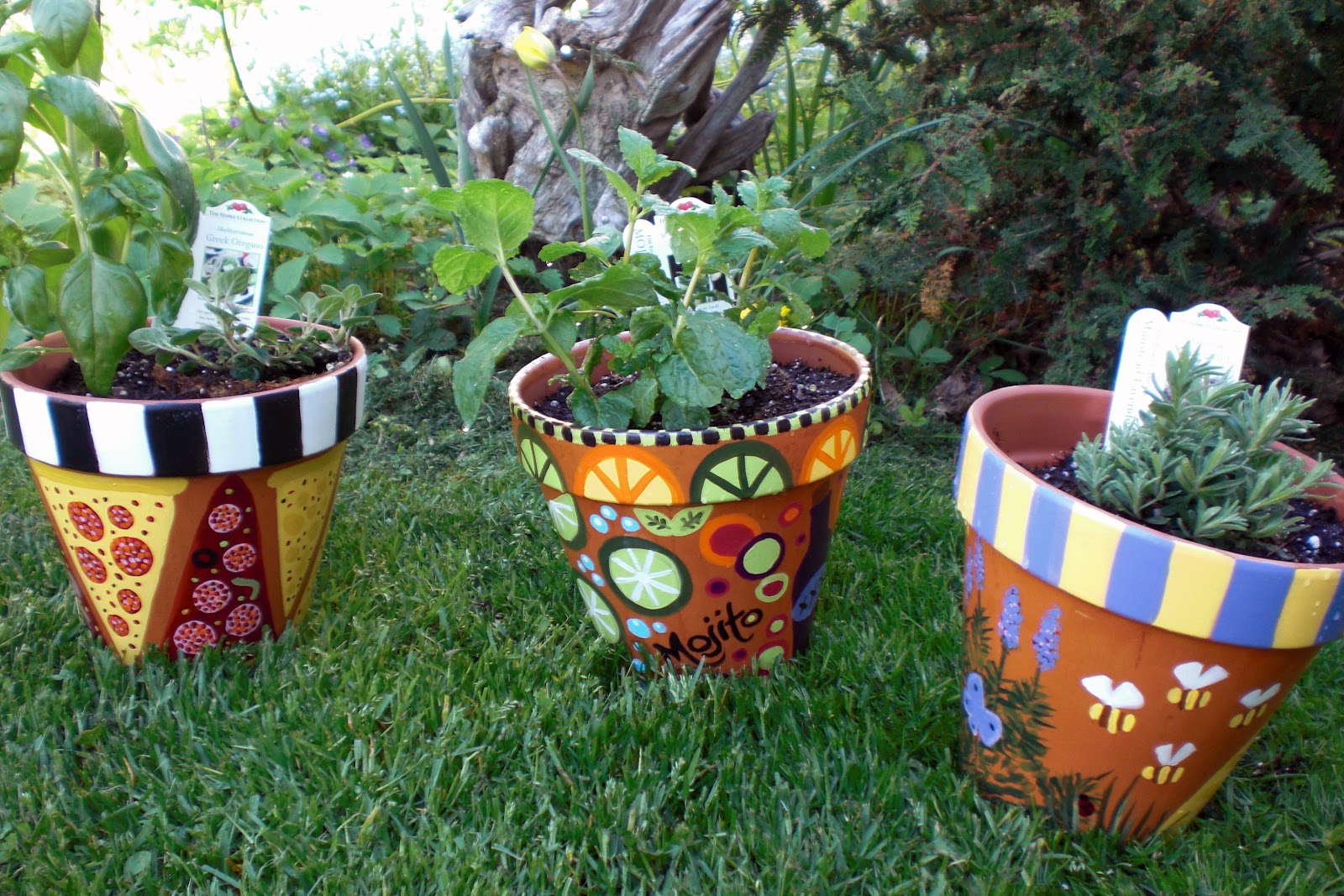 The Violet Fern: Project: Painted Herb Recipe Pots