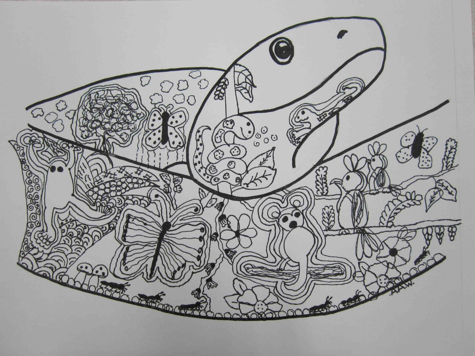 Art at East, Union and more...: Zentangle Habitat Art - 2nd Grade