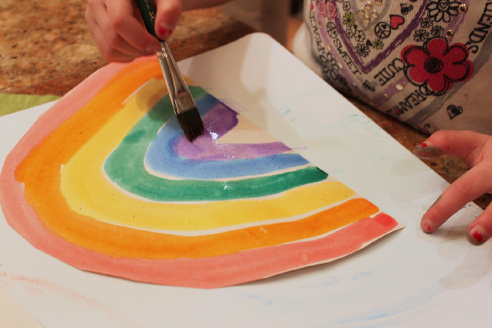 Green Owl Art: Hanging Rainbow