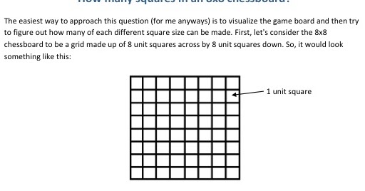 Ruth And Math How Many Squares In An 8x8 Chessboard 