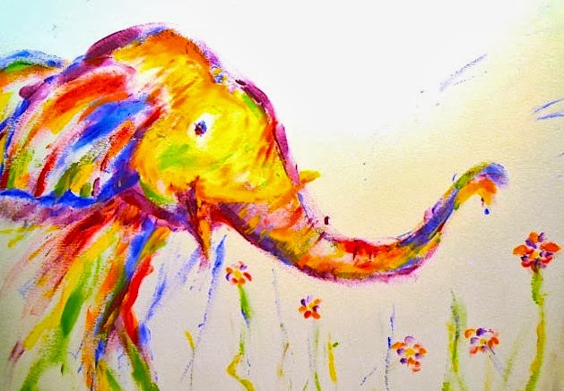 An Elephant a Day 2.0: Elephant No. 44: Finger Painting