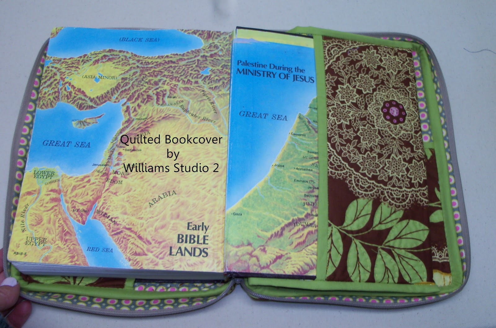 Sewing Cafe: Hand Quilted Book/Notebook cover