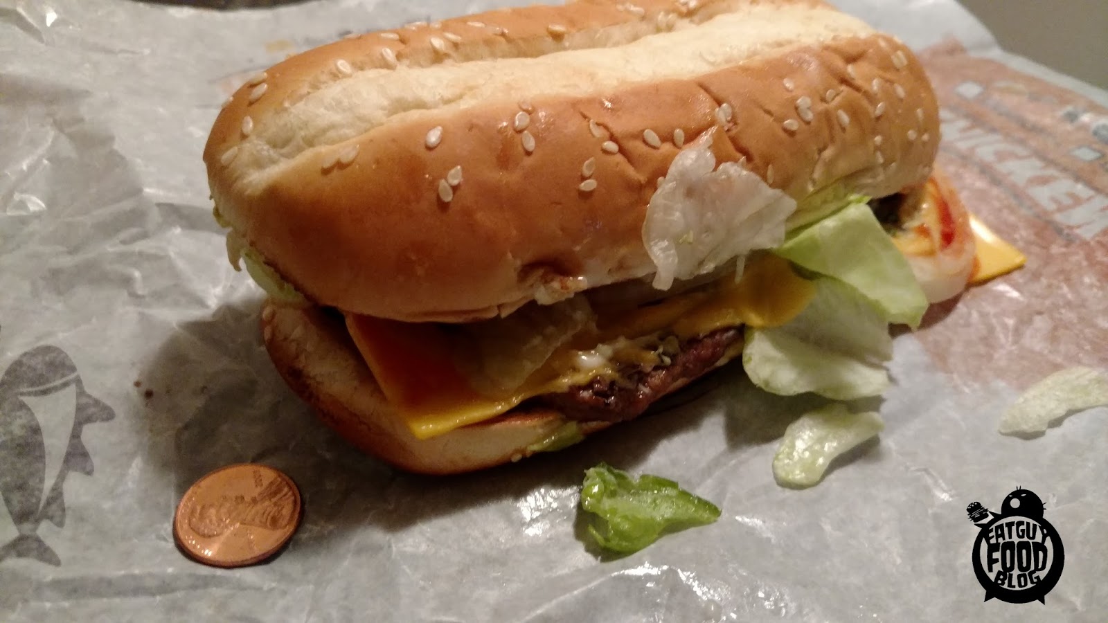FATGUYFOODBLOG: The Burger King Extra Long Buttery Cheeseburger!