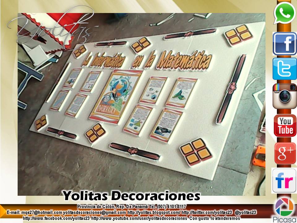 Yolitas Decoraciones: Mural Tablero La Informatica en la Matematica