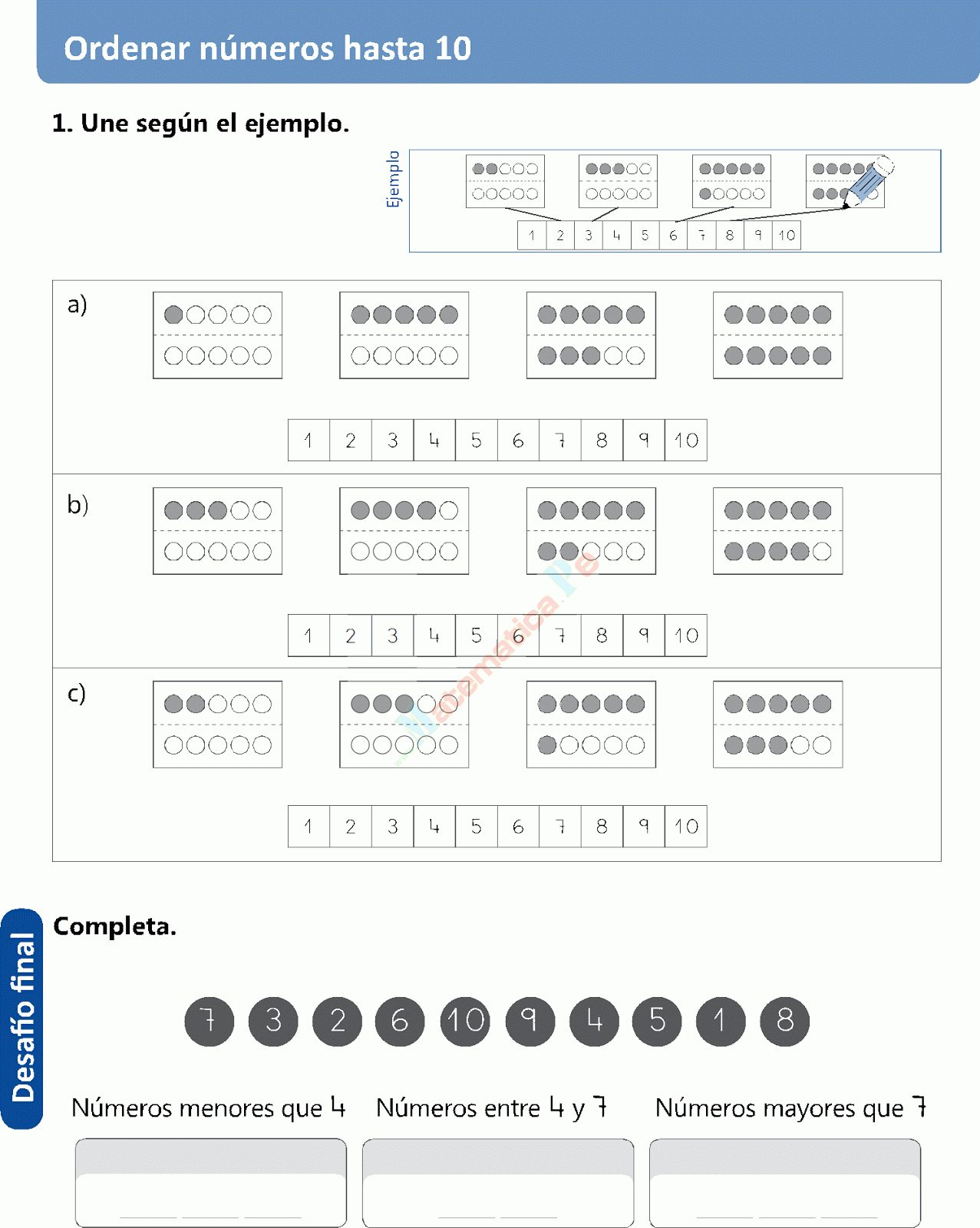 CONTAR , ESCRIBIR Y LEER NUMEROS DEL 1 AL 10 – ACTIVIDADES MATEMATICAS ...