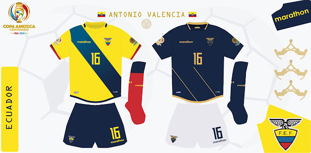 Design Futbol Kits: Ecuador 2016 (Copa América)