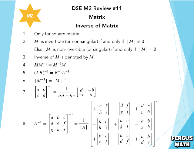 Fergus Sir Mathematics: M2 Review - Chapter 11 Matrix