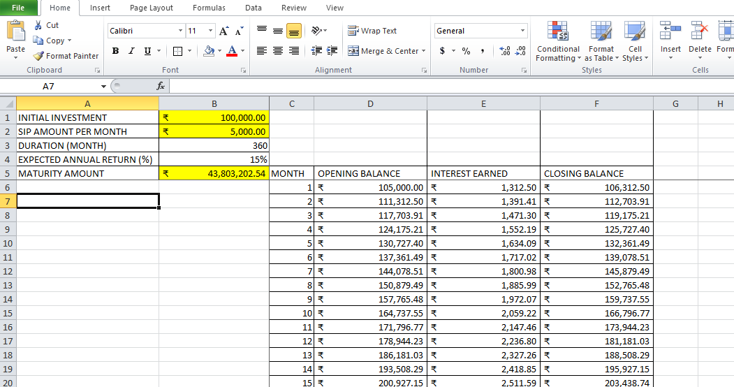 Lesson #13: Make a perfect SIP Planner in Excel - Excelabcd