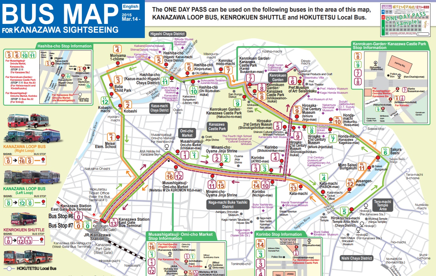 วิธีเดินทางในคานาซาว่าด้วย Kanazawa Loop Bus