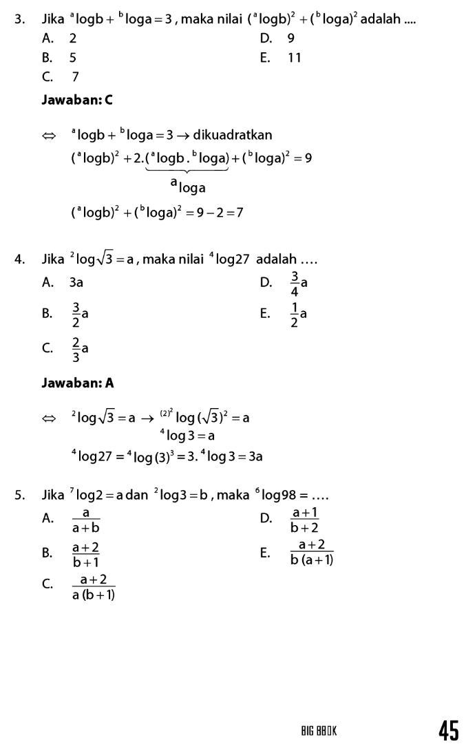 MATEMATIKA DI SMA: CONTOH SOAL PEMBAHASAN DAN LATIHAN SOAL LOGARITMA