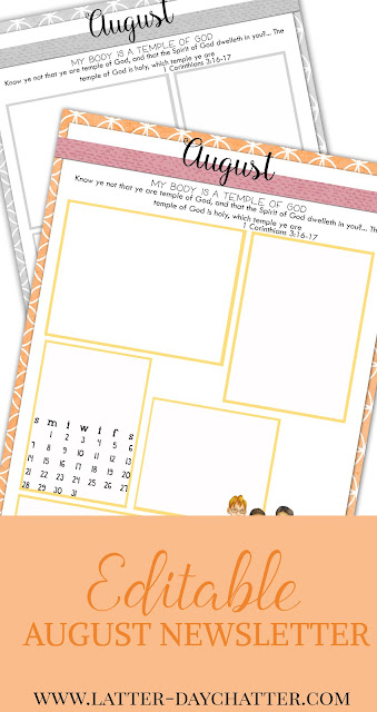 Latter-day Chatter: August Editable Newsletter