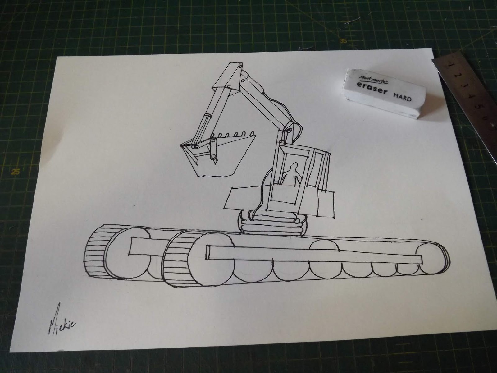 A Pretty Talent Blog: How to draw: An Excavator