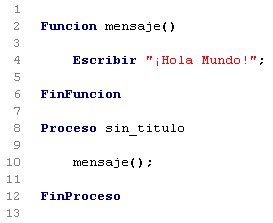 Funciones (subprocesos) en PSeInt