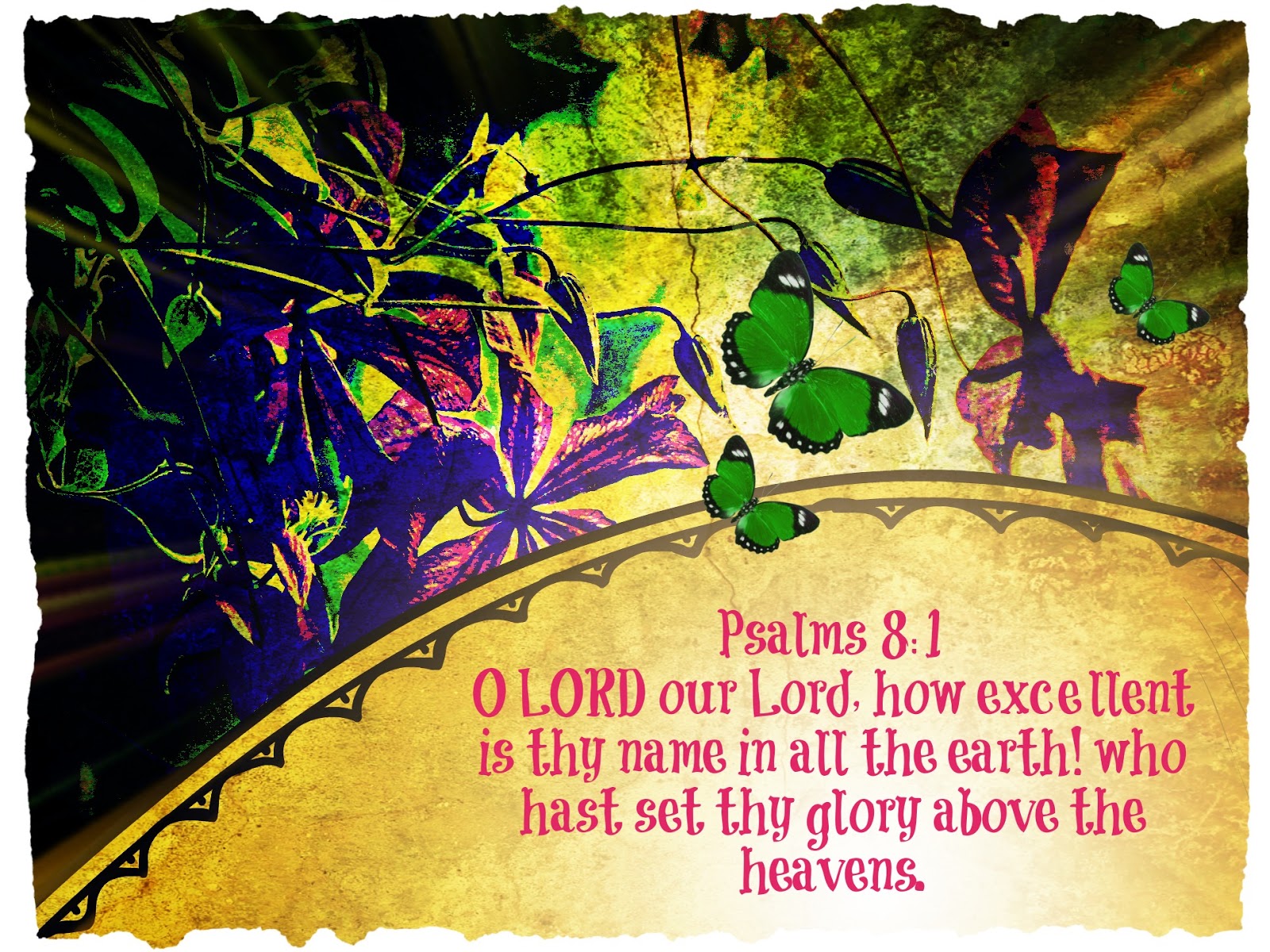 Psalms 8:1 - Bible Verse Poster