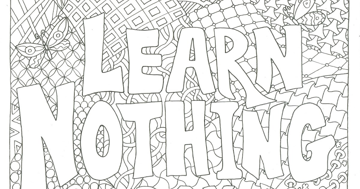Learn Nothing Day: Coloring page