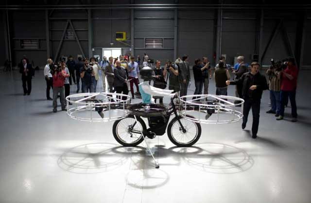 Nothing To Do With Arbroath: Flying bicycle makes successful test flight