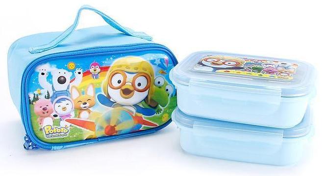 My Noble Baby: Pororo Stainless Steel 2pcs Lunch Box Set