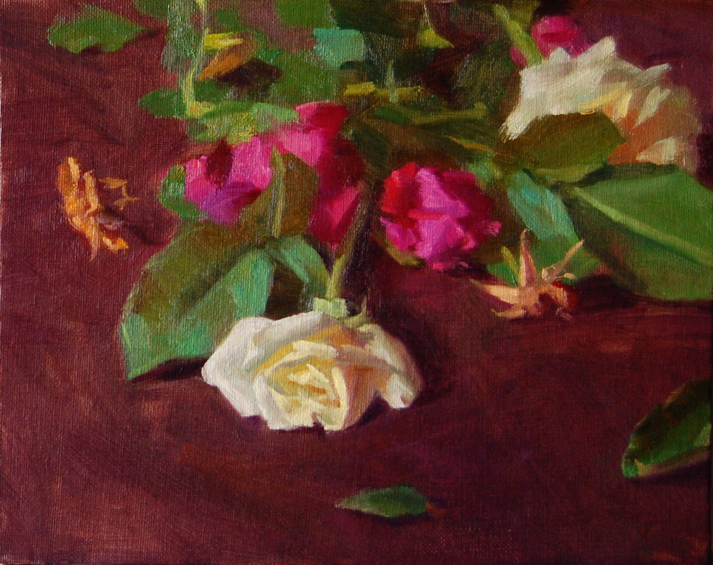 Kerry Dunn Studio: 2 Small rose paintings alla prima