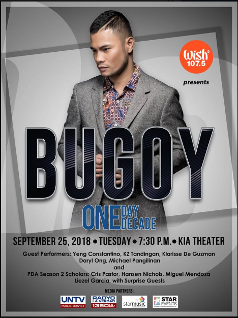 BUGOY: One Day, One Decade concert on September 25, 2018 - Where In Bacolod