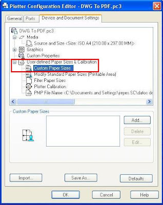 plotter paper size standards