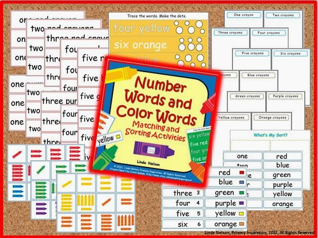 Primary Inspiration: Number Words and Color Words - Freebie!
