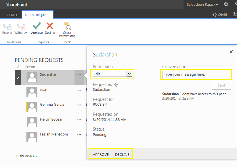 Manage Access Request Settings in SharePoint 2013 - SharePoint Diary