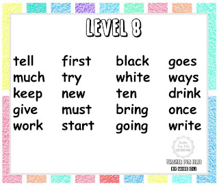 Teacher Fun Files: Basic Sight Words in Different Levels