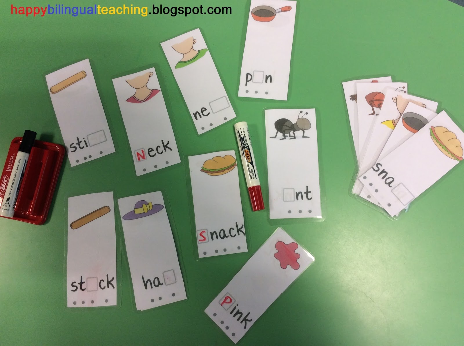 happy bilingual teaching: PHONICS: Missing words and sounds.