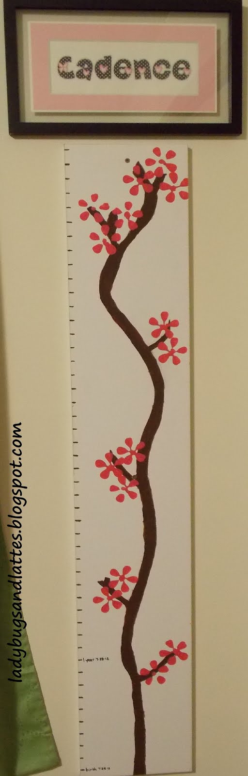 Ladybugs and Lattes: DIY Growth Chart for Kid's Bedroom