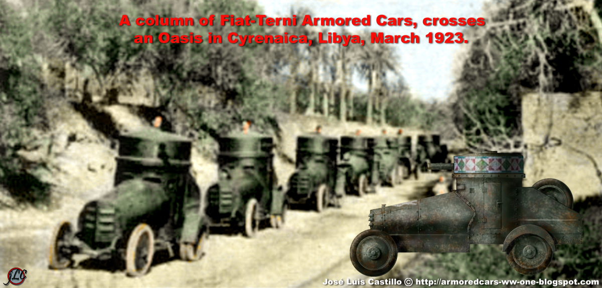 Armored Cars in the WWI: A column of Italian Fiat-Terni Armored Cars ...