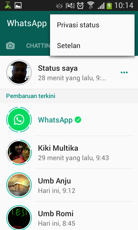 Tampilan baru WhatsApp mirip dengan Instagram dan SnapChat. ~ KORANKUSUT