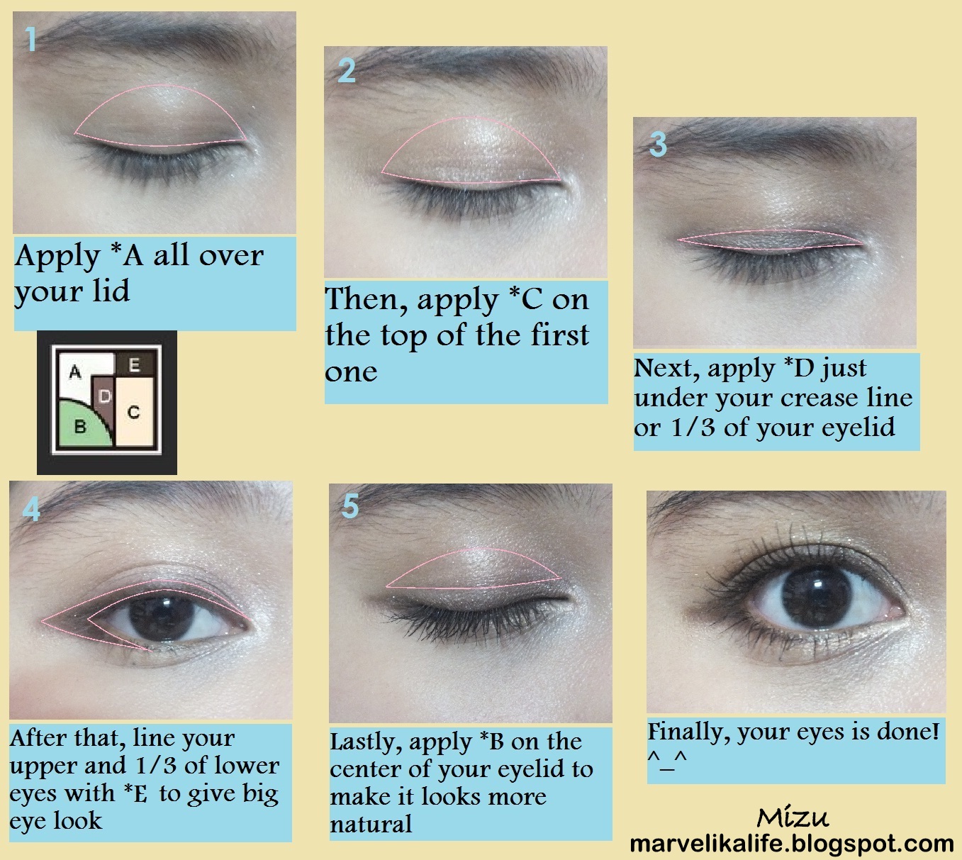 ♥ Mizuchan ♥: [REVIEW & TUTORIAL]Kanebo KATE Real Create Eyes in PK-1