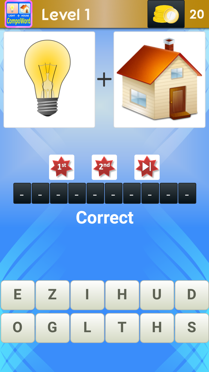 Kids Genius Games: CompoWord : Compound Word puzzle game.