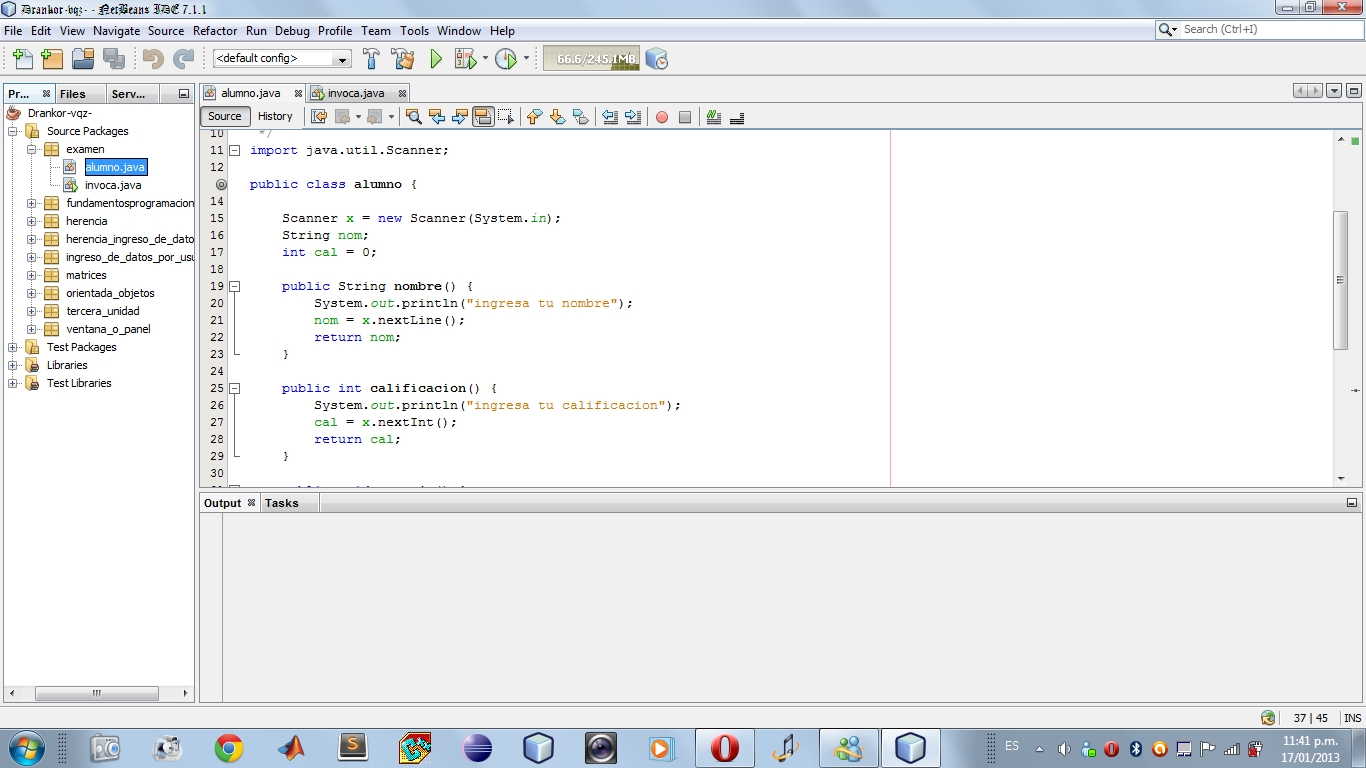 Ejemplos de programas en JAVA : herencia
