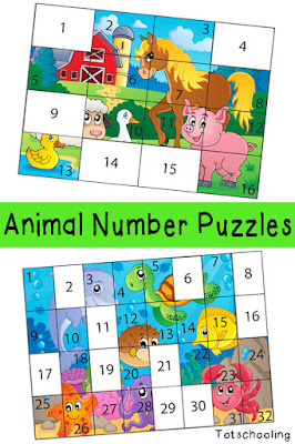 Animal Addition Puzzles | Totschooling - Toddler, Preschool ...