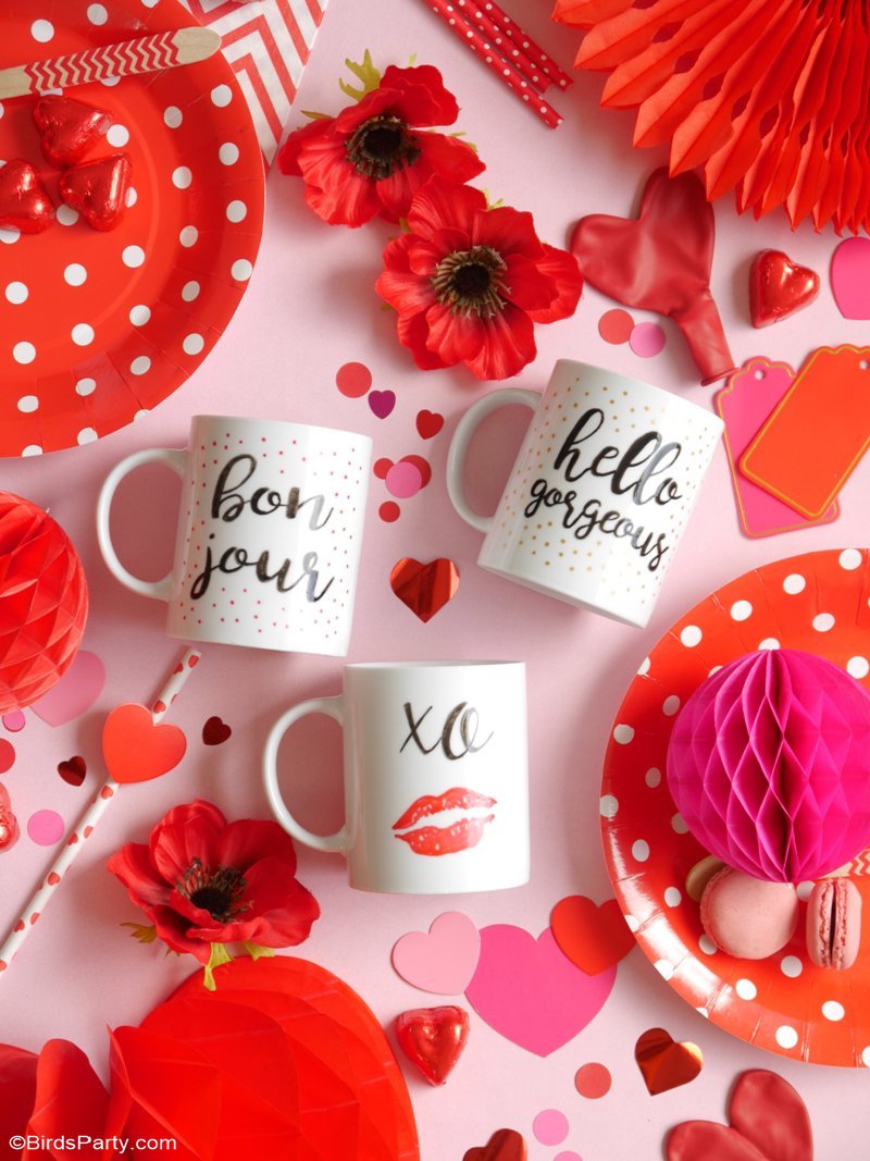DIY Valentine's Day Easy Calligraphy Mugs - Party Ideas | Party ...
